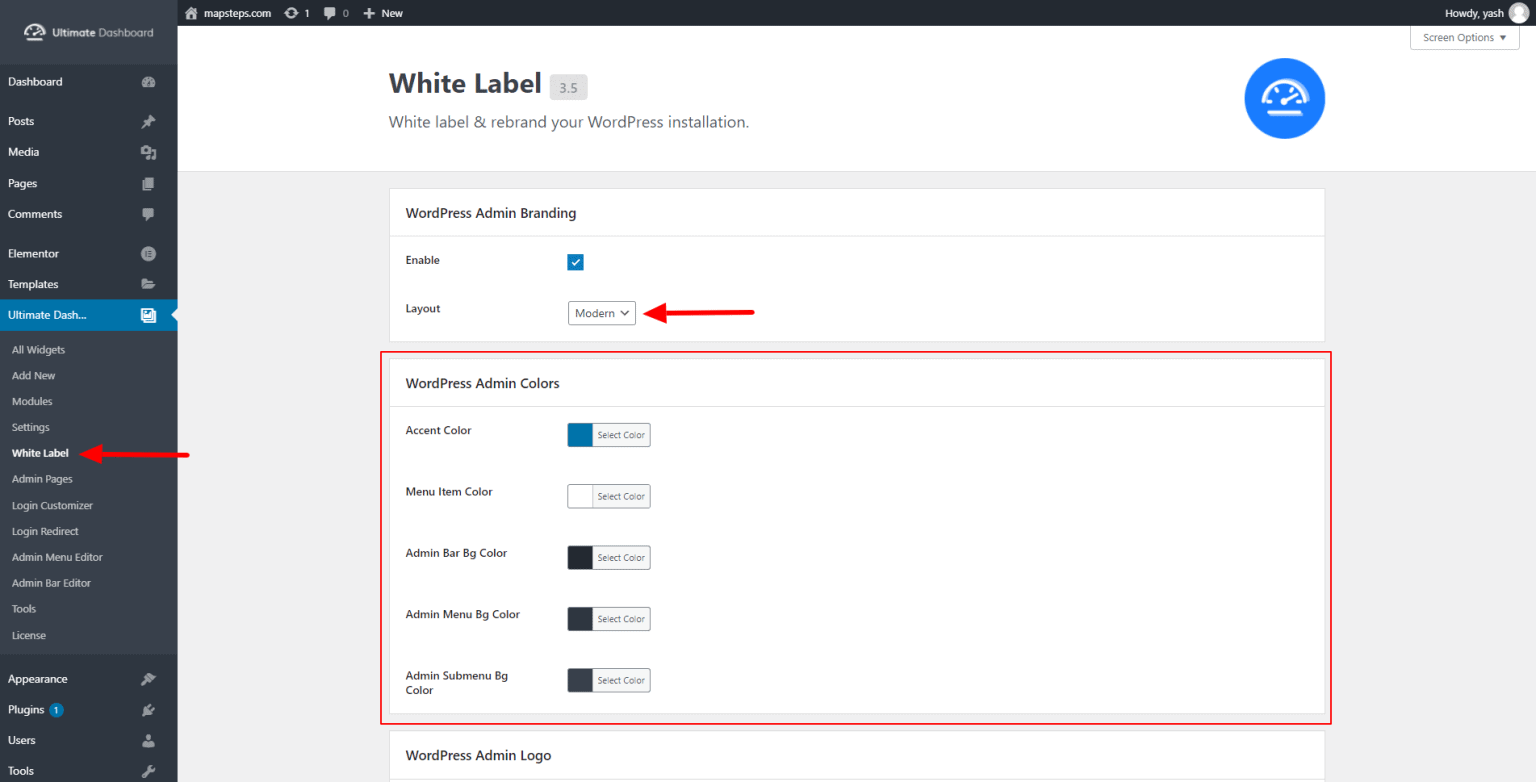 How To Customize Wordpress Admin Dashboard Custom Wordpress Dashboard Plugin Ultimate Dashboad