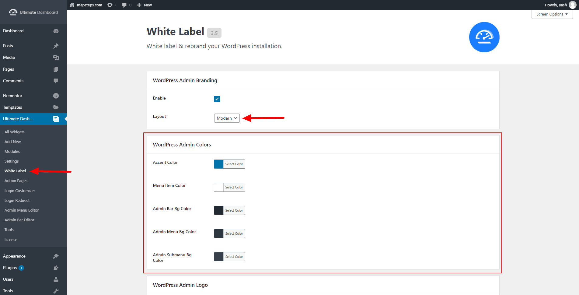 How To Customize Wordpress Admin Dashboard Custom Wordpress Dashboard Plugin Ultimate Dashboad