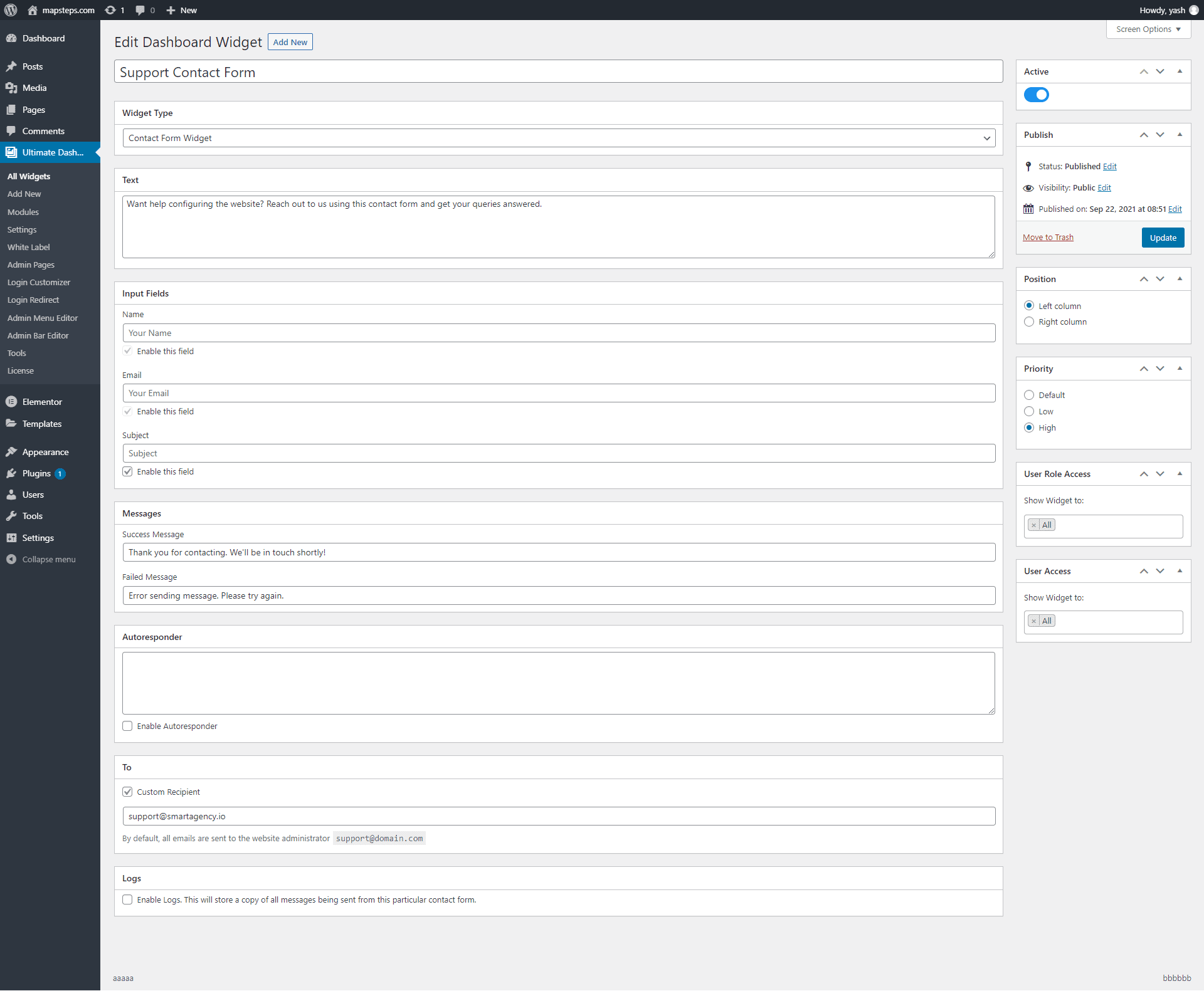 How To Customize Wordpress Admin Dashboard Custom Wordpress Dashboard Plugin Ultimate Dashboad