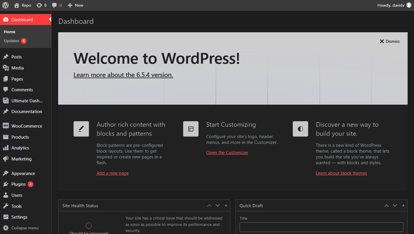 Introducing Dark Mode Custom Wordpress Dashboard Plugin Ultimate Dashboad