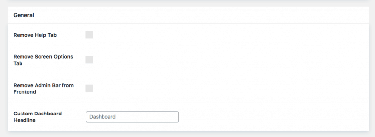 General Settings Custom Wordpress Dashboard Plugin Ultimate Dashboad