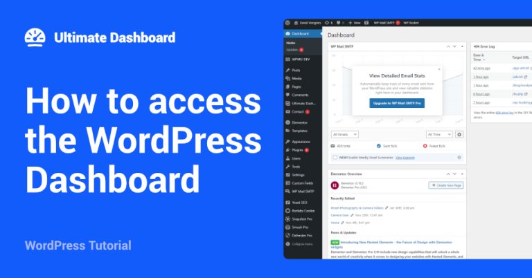 How To Access The Wordpress Dashboard Custom Wordpress Dashboard Plugin Ultimate Dashboad