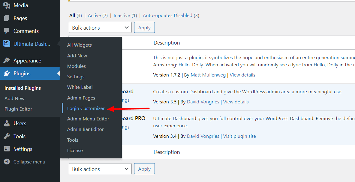 How To Create A Custom Wordpress Login Page Custom Wordpress Dashboard Plugin Ultimate Dashboad