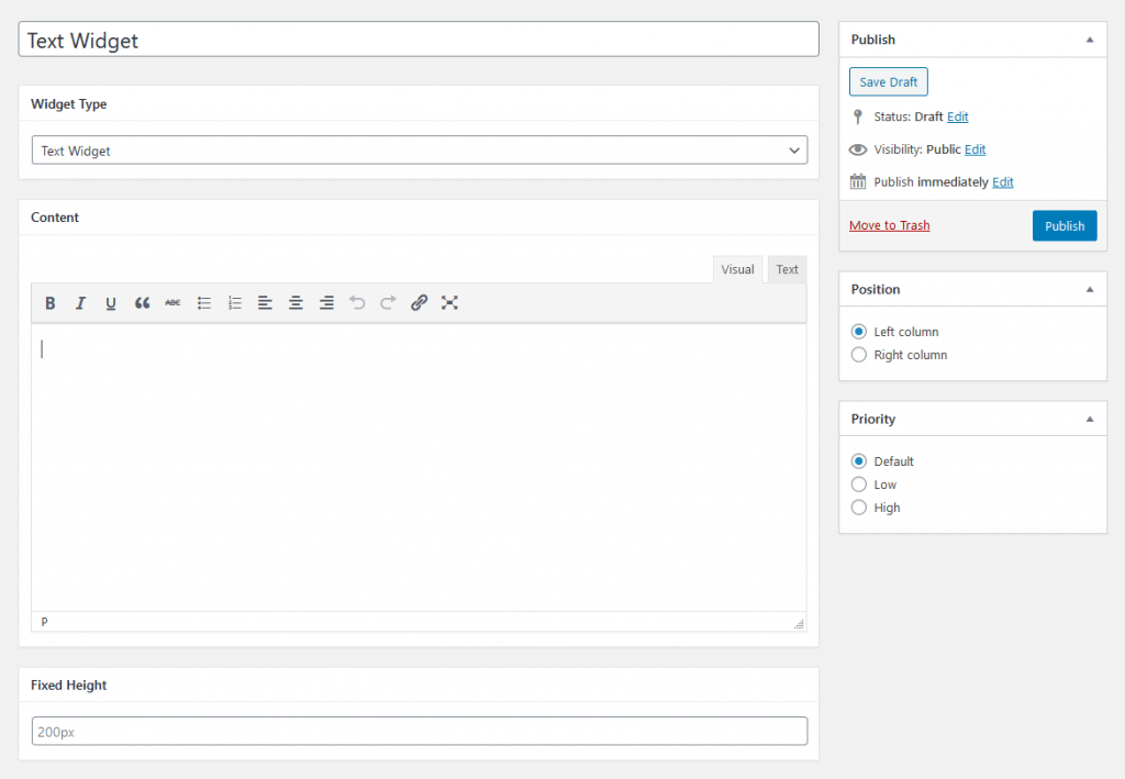 Text Widget Custom Wordpress Dashboard Plugin Ultimate Dashboad