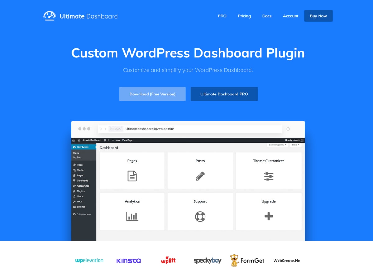 Pricing - Custom WordPress Dashboard Plugin - Ultimate Dashboad